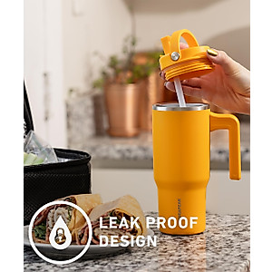 Hydrapeak Kids Voyager 18 oz Tumbler with Handle and Flip-Up Straw Lid | Spill Proof and Leak Resistant | Reusable Stainless Steel Water Bottle | Gift for Kids Boys Girls | Bubblegum