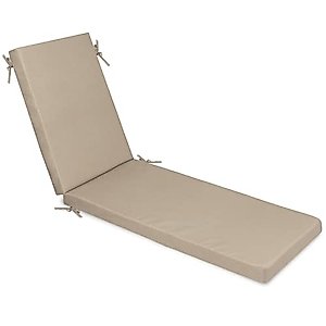 Milliard Memory Foam Outdoor Chaise Lounge Chair Cushion, with Waterproof and Washable Cover, Beige, 73x20x2.5