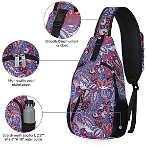 N NEVO RHINO Sling Backpack Multipurpose Crossbody Bag Sling Bag Daypack for Travel Hiking Sports (Ethnic style2)