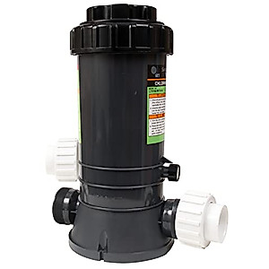 SUNSOLAR Automatic Chlorinator for Above Ground Pools and In-Ground Pools- Free Standing in-Line - Dispenser Holds 9lbs Comes with Fittings