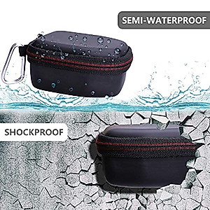 LTGEM Hard Case for Beats by Dre Powerbeats High-Performance/Powerbeats 3 / BeatsX/Beats Flex Wireless Earphones - Travel Protective Carrying Storage Bag with Carabiner-Black (Sale Case Only)