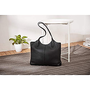 BOSTANTEN Women Handbags Designer Shoulder Tote Bag Soft Genuine Leather Top-handle Purse Black