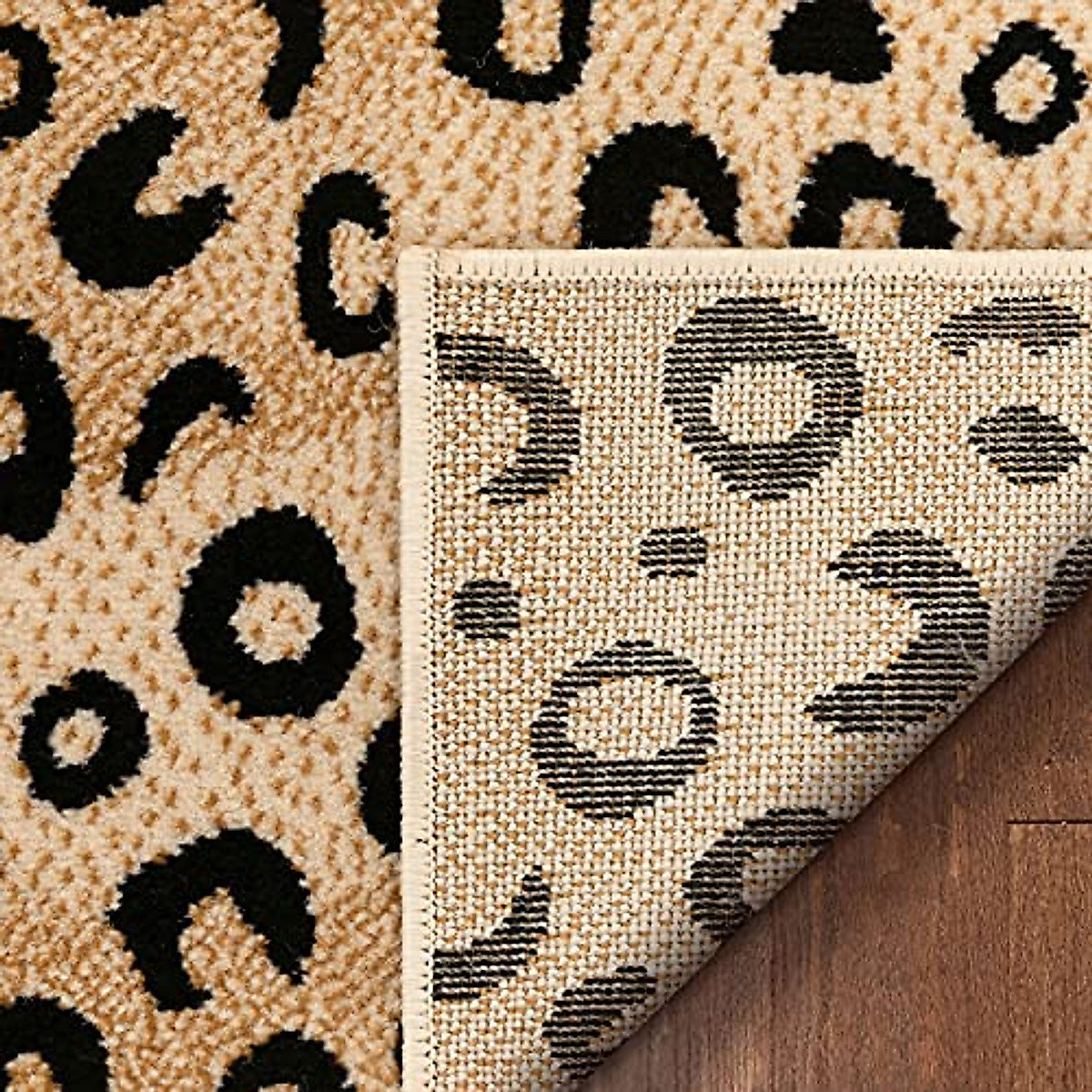 Well Woven Dulcet Leopard Black Ivory Animal Print 7'10" x 9'10" Area Rug