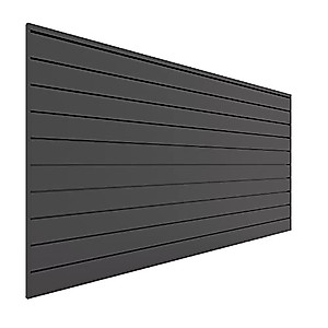 Proslat 88105 Heavy Duty PVC Slatwall Garage Organizer, 8-Feet by 4-Feet Section, 10 Panels, Charcoal (Dark Grey)