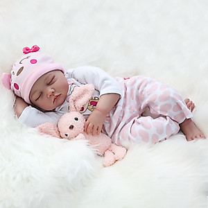 Kaydora Reborn Baby Dolls Girl - 22 Inch Soft Cloth Body Newborn Girl Doll, Realistic Sleeping Baby Doll That Look Real for Kids Age 3+