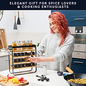 Spice Rack Organizer - Spice Organizer With 24 Jars & 3 Spice Racks - Spices Organizer, Seasoning Rack, Kitchen Spice Organizer, Spice Holder - Spice Jars And Rack, Spice Rack Organizer For Countertop