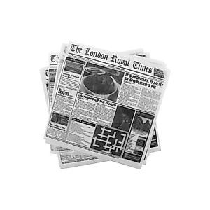 12" x 12" White Food-Safe London Newsprint Liner, by GET 4-TN1000 (Pack of 1000)