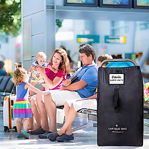 RAIFUJOIE Car Seat Travel Bag Made with Water Resistant and Rip Resistant Fabric Universal Fit Travel Bag with Adjustable Back Straps with Padding Collapsible with Self Organizer Case Pocket