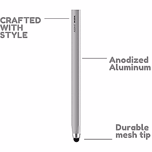 Adonit Mark (Silver) Aluminum Stylus Pens for Capacitive Touch Screen Tablets/Cell Phones (iPad, iPad Air, iPad Mini, iPhone, Kindle and All Android Devices)