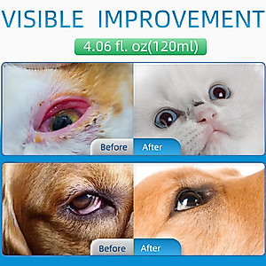 Tyuyuio Eye Drops for Dogs and Cats,Tear Ttain Remover for Pets Eye Infection Allergy, Dry Eye Condition,Safe for All Animals 4.06oz