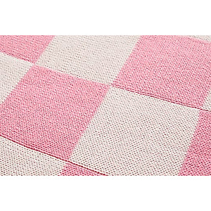 YIRUIO Giant Checkered Spuer Big Oversize Blankets Throw 120''x120'' (10'x10') Extra Large Cozy Knit for Bed Couch Sofa Office Company Home Decor Outdoor (Pink)