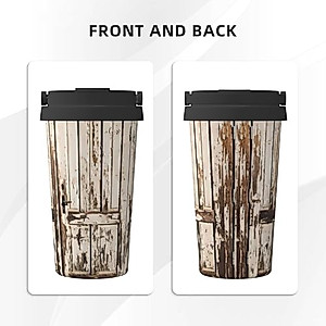 WANGXUEE Stall Barn Door Print 500ml Stainless Steel Travel Tumbler Double Wall Vacuum Insulated Coffee Mug