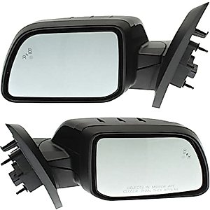 Kool Vue Driver & Passenger Side Power Heated Mirrors for Ford Edge 2011-2014 With Signal Light, Blind Spot Monitor, Memory & Puddle Lamp Paintable Build Date From February 08 2011
