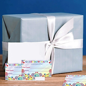 wootile 100 Pack Candy Guessing Game Cards Guess How Many Kisses Game 2 x 3.5 Inch Guess How Many Gender Games Tickets for Party Bridal Shower Birthday Party Games for Guests