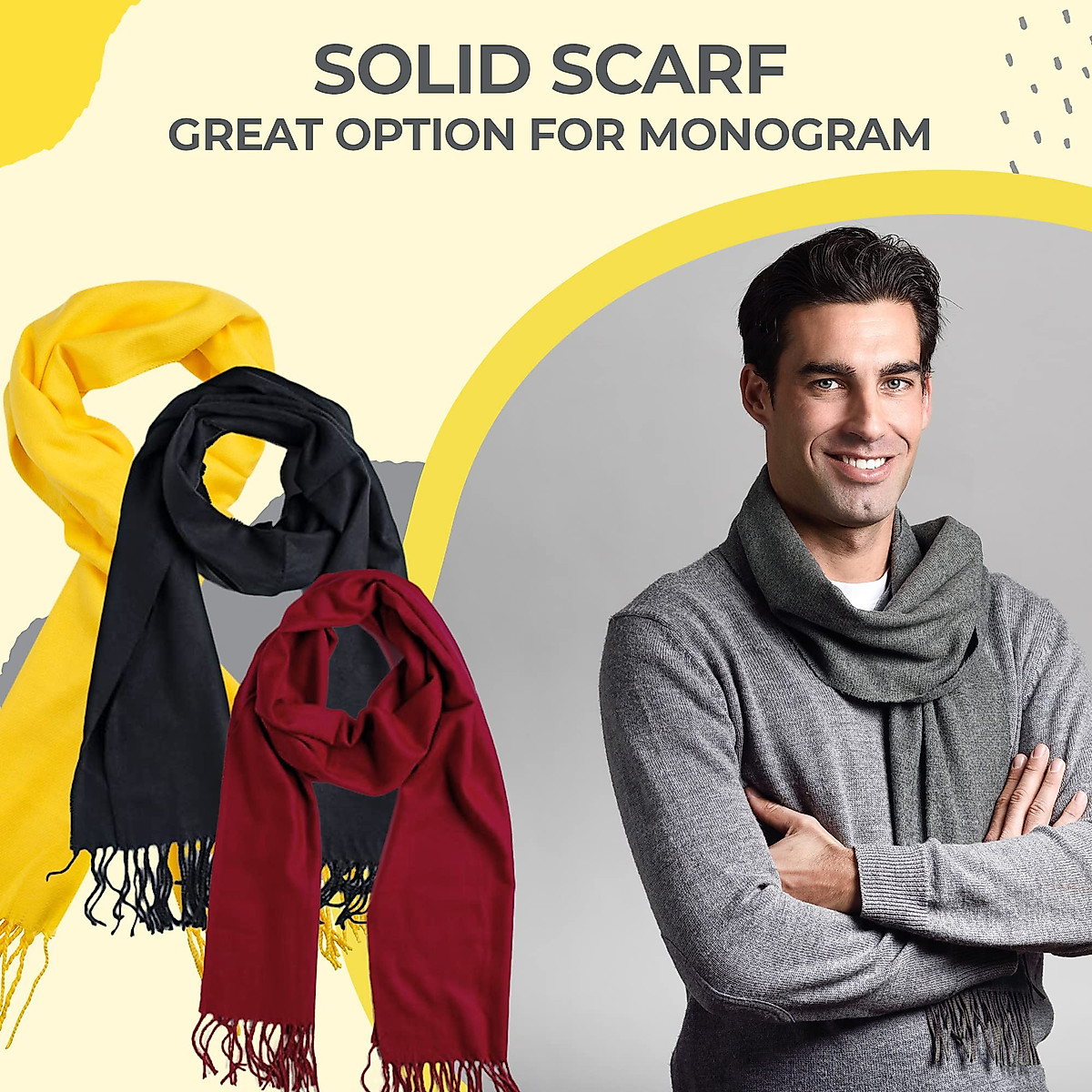 Plum Feathers Winter Scarf Shawl with Cashmere Feel - Rich Solid Colors Winter Scarves and Wraps 72" x 12" (Light Teal)