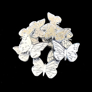 Super Cool Creations Butterfly Etched Shaped Crafting Mirrors, Set of 10, Many Colours, Shatterproof Acrylic, Latte, Pack of 10 x 8cm