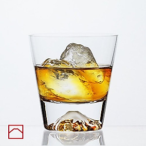 Mars Planning [Premium Gift Set] Tajima Glass Mount Fuji Base Fujisan Glass Set Fuji Glass / Fujisan Hoei Glass (Clear) / With Wooden Coaster