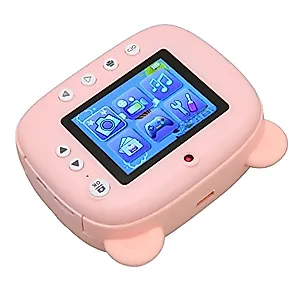 Mxzzand Kids Camera, 1050mah Battery Cute Music Playback 2.4inch HD Screen 3 Games Children HD Camera for Gifts(Pink)