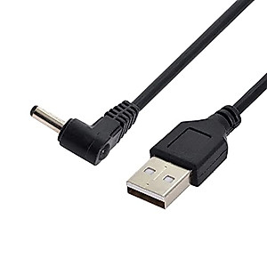 CY USB 2.0 Male to 3.5mm 1.35mm DC Power Plug Barrel 5v Right Angled 90 Degree Cable 100cm