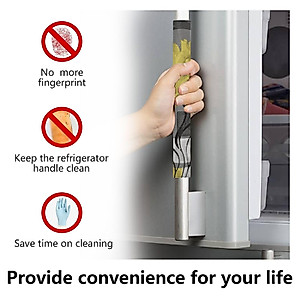 Augenstern Refrigerator Door Handle Covers Geometric-Flowers-Yellow-Grey Kitchen Appliance Decor Handles