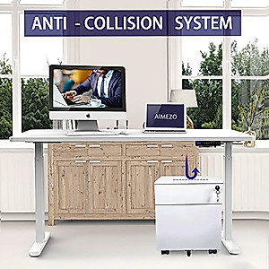 AIMEZO Dual Motor Electric Standing Desk Base Adjustable Desk Frame with 4 Programmable Memory Sit Stand Desk for Home Office