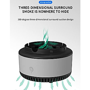 iLeefy 2 in 1 Air Purifier Multifunctional Smokeless Ashtray Air Purifier Ashtray with Filter, Best for Home Car or Office- Gray