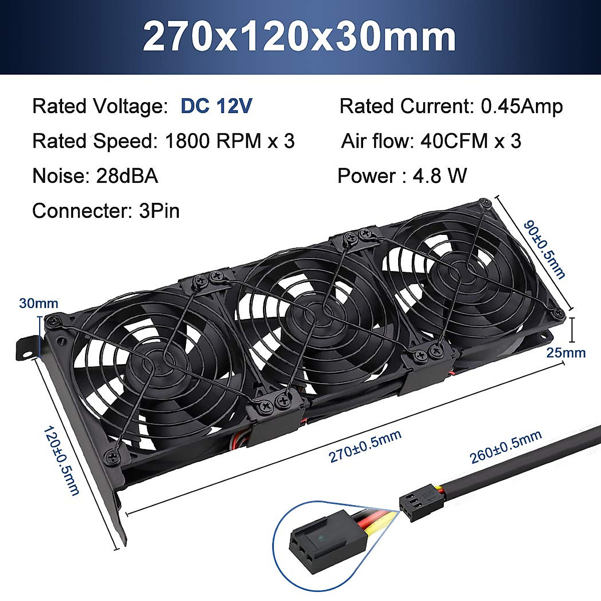 Wathai GPU Cooler Fan 90mm 92mm x 2 Brushless Cooling Fans for VGA Graphic Card Video Card Pcl Slot