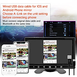 Binize Portable Carplay Screen Navigation, Portable 7 Inch Car Stereo Radio Compatible with Car Play & Android Auto, Touch Screen, Mirror Link ,Bluetooth for All Vehicles & Trucks