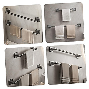 ABOOFAN Wall Nail- Single Pole Towel Hanger Gray 50cm Kitchen Cabinets Towel Rack Towel Bar Wall Mount Towel Organizer Bathroom Slipper Bathroom Racks Towel Holder Wall Heavy