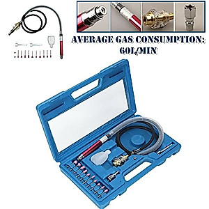 VOTOER 1/8" (3mm) Pneumatic Air Micro Die Grinder Polishing Tool Kit, 3mm Chuck Pencil Type Rotary Engraving Cutting Grinding Tool Set, 58000RPM, 90psi