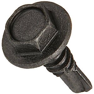The Hillman Group 560396 8-Inch x 9/16-Inch Washer Head Self Drilling Screw with Painted Head, 100-Pack , brown
