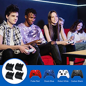 Battery Cover for Xbox Series S, Cheap Replacement Back Shell Door Lid Repair Part to Microsoft Xbox Series X Controller, Black Batteries Port Cap Outside Case for New Xbox Core Wireless Remote,4 Pack