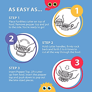 FunBites Food Cutter for Kids, Orange Triangles