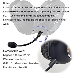 REEYEAR Replacement Game Mic fits for Logitech G PRO X2,G PRO X Wireless and G Pro Wired Gaming Headsets,Detachable Noise Cancelling Crystal-Clear Game Microphone,Mic Only