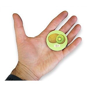 Novel Merk Kiwi Fruit Refrigerator Magnets, Small Circle Kiwifruit & Banner Design for Fridge, Gifts, Decor, Party Favors, & Prizes (10 Pack)