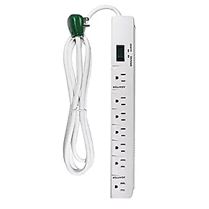 GoGreen Power (GG-17636) 7 Outlet Surge Protector, 1200 Joules, White, 6 ft Cord