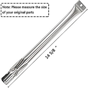 Yiming Grill Replacement Parts for Grillmaster 720-0697, Nexgrill 720-0697 and Sunbeam 720-0697 Gas Grill Models, Stainless Steel Heat Plate Tent Shields, Grill Burner Tubes Set, 4-Pack