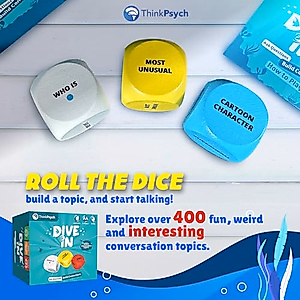 ThinkPsych 400+ Family Conversation Starters Dice & Card Game - Conversation Cards for Ages 6-99 - Best Family Games for Kids and Adults