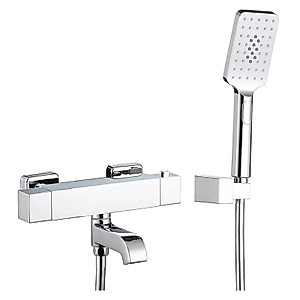 JEMITA Black Thermostatic Shower Faucets Bathroom Thermostatic Mixer Hot and Cold Bathroom Mixer Mixing Valve Bathtub Faucet (Color : HW-98006)