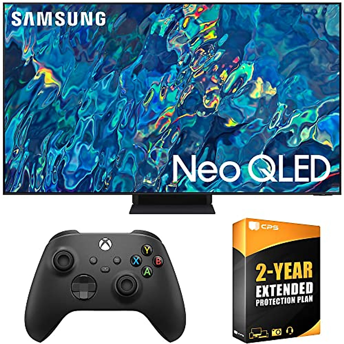 SAMSUNG QN65QN95BA 65" Neo QLED 4K Quantum HDR Smart TV (2022) Ultimate Bundle with Xbox Wireless Controller (Carbon Black) and Premium 2 YR CPS Enhanced Protection Pack