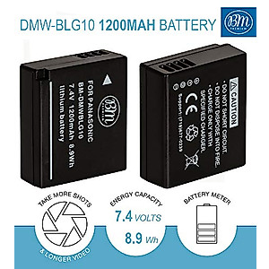 BM 2 Pack DMW-BLG10 Batteries and Dual Battery Charger for Panasonic Lumix DC-G100 DC-ZS80 DC-GX9 DC-LX100 II DC-ZS200 DC-ZS70 DMC-GX80 DMC-GX85 DMC-ZS60 DMC-ZS100 DMC-GF6 DMC-GX7K DMC-LX100K Cameras