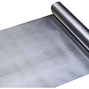 Walldecor1 Stainless Steel Contact Paper for Dishwasher Appliances Refrigerator Oven Fridge, Metal Covering Self Adhesive Shelf Drawer Liner, Dishwasher Cover (Silver, 11.8" x 78.7")