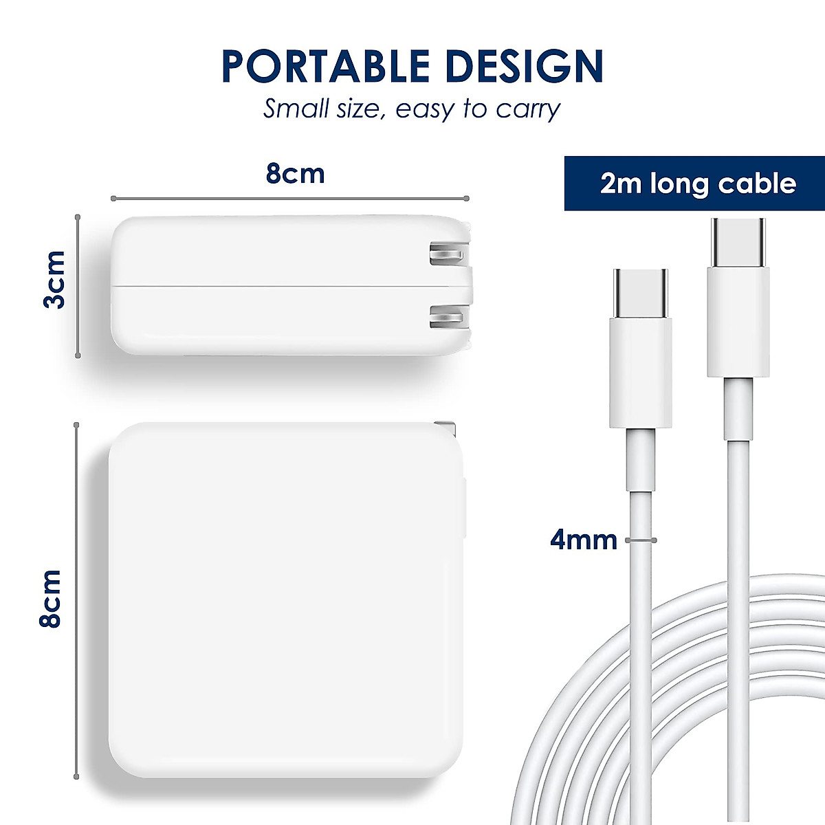 for Mac Book Pro Charger USB-C: 100W 6.7ft Fast Power Adapter for Type C Device, Compatible with MacBook Pro 16, 15, 14, 13 Inch, Mackbook Air 13 Inch, iPad Pro 2021/2020/2019/2018…