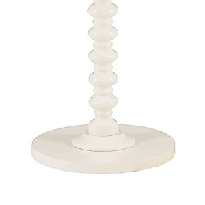 Powell White Tarkin Round Turned Spindle Pedestal Side Accent Table