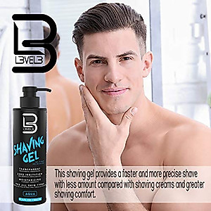 Level 3 Shaving Gel - Straight Razor Shave Gel - Non-Irritating - Refreshing Smell L3 - No Hot Towel Necessary - Level Three Razor Gel (Aqua)