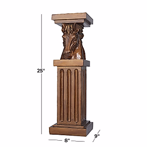 Deco 79 Traditional Polystone Pedestal Table, Large Size, Brown