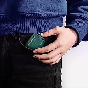 Valkit Compatible Airpods Pro Case Cover for Men, Hard Shell Rugged Shockproof Case Cool Armor Air Pod Pro Case Protective Cover Women with Keychain iPod Pro Skin for Airpod Pro 2019, Green