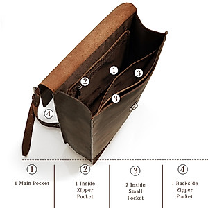 LUXEORIA Genuine Leather Backpack for Men and Women, Minimalistic Leather Backpack, Handmade Retro Style 15.6" Laptop Bag, Hiking Shoulder Daypack - Hunter Brown