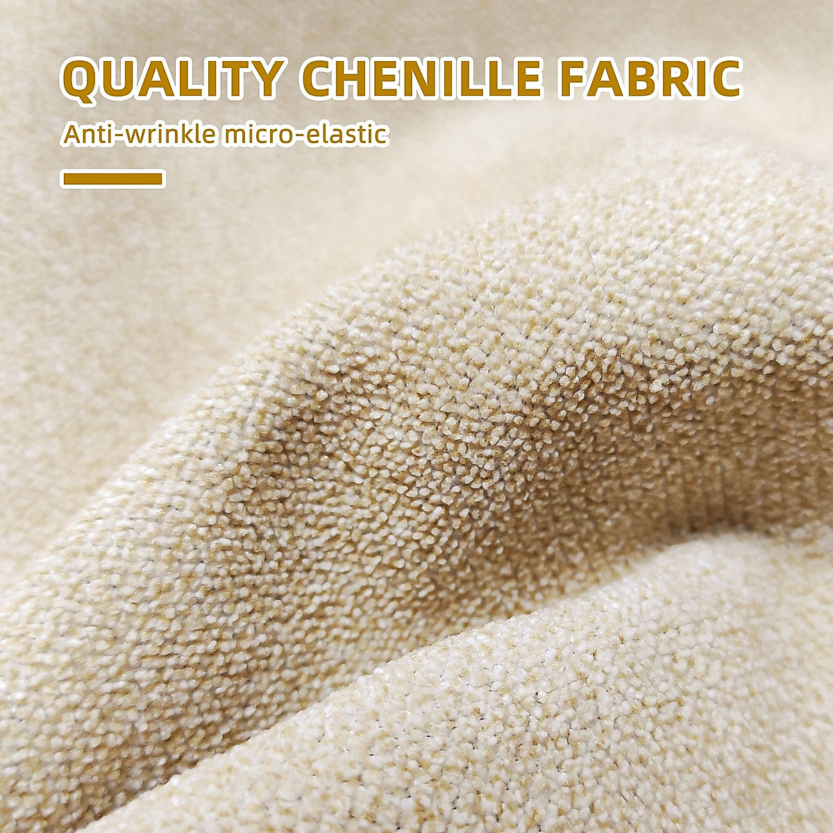 DWVO 60" Sofa, Comfy Upholstered Sofa Couch with Extra Deep Seats, Modern Loveseat for Living Room Apartment Office, Fabric 2 Seater Couch with Side Pockets, Easy Assembly, Beige Chenille