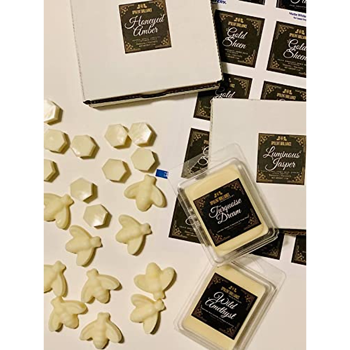 Luminous Jasper | Jasmine, Amber Musk | Organic Wax Melts | Beeswax Wax Melts | Scented Wax Tarts | Opulent Brilliance 3 oz
